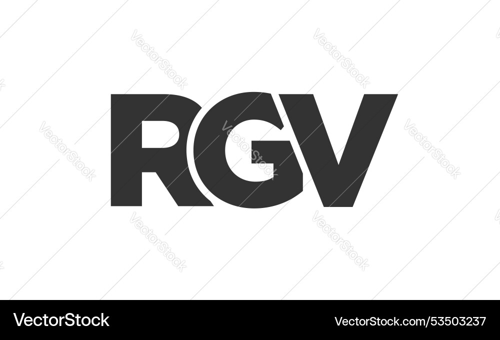 Rgv logo design template with strong and modern Vector Image