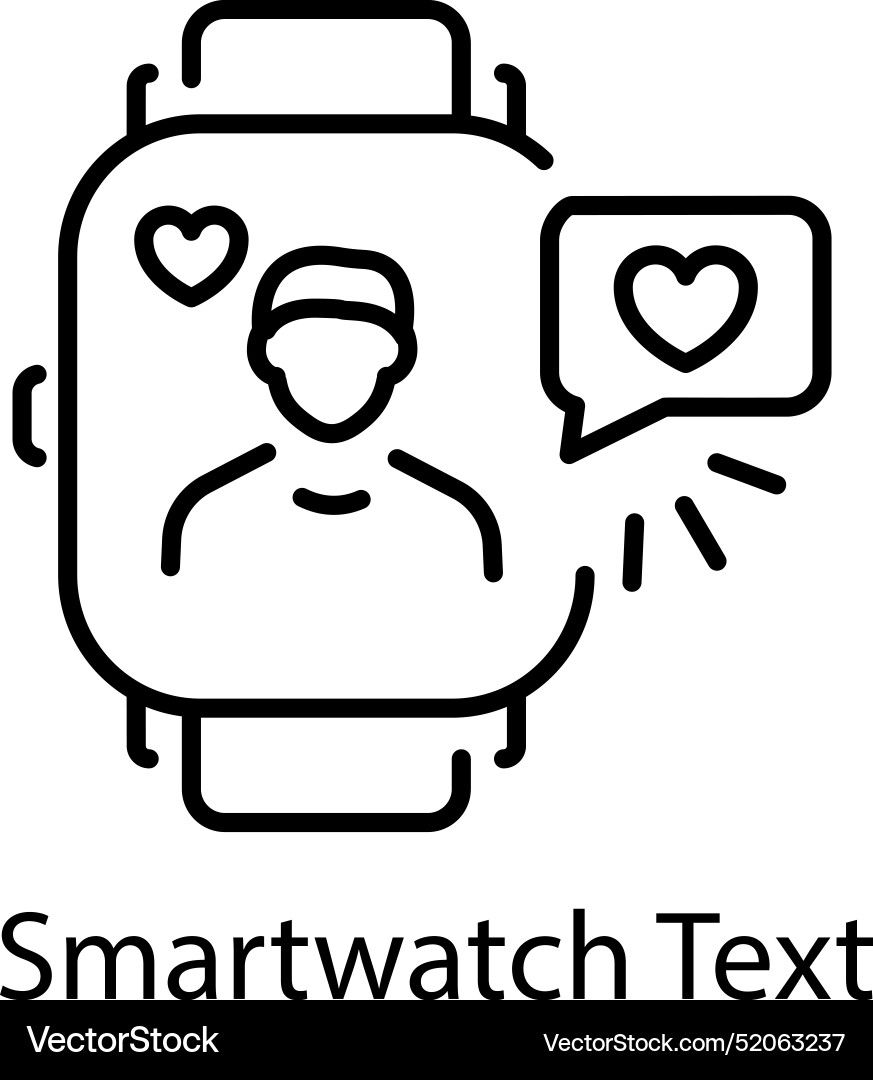 Smartwatch text Royalty Free Vector Image - VectorStock