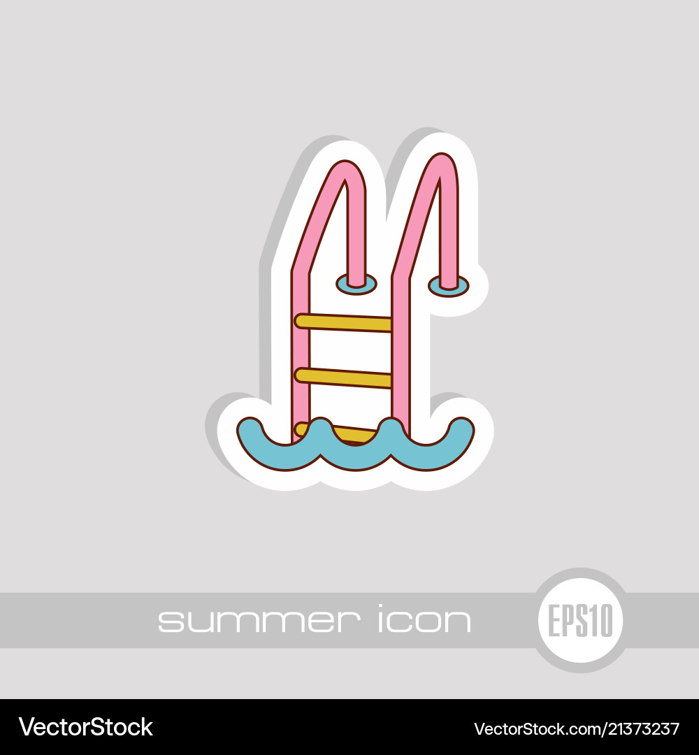 Swimming pool icon summer vacation Royalty Free Vector Image