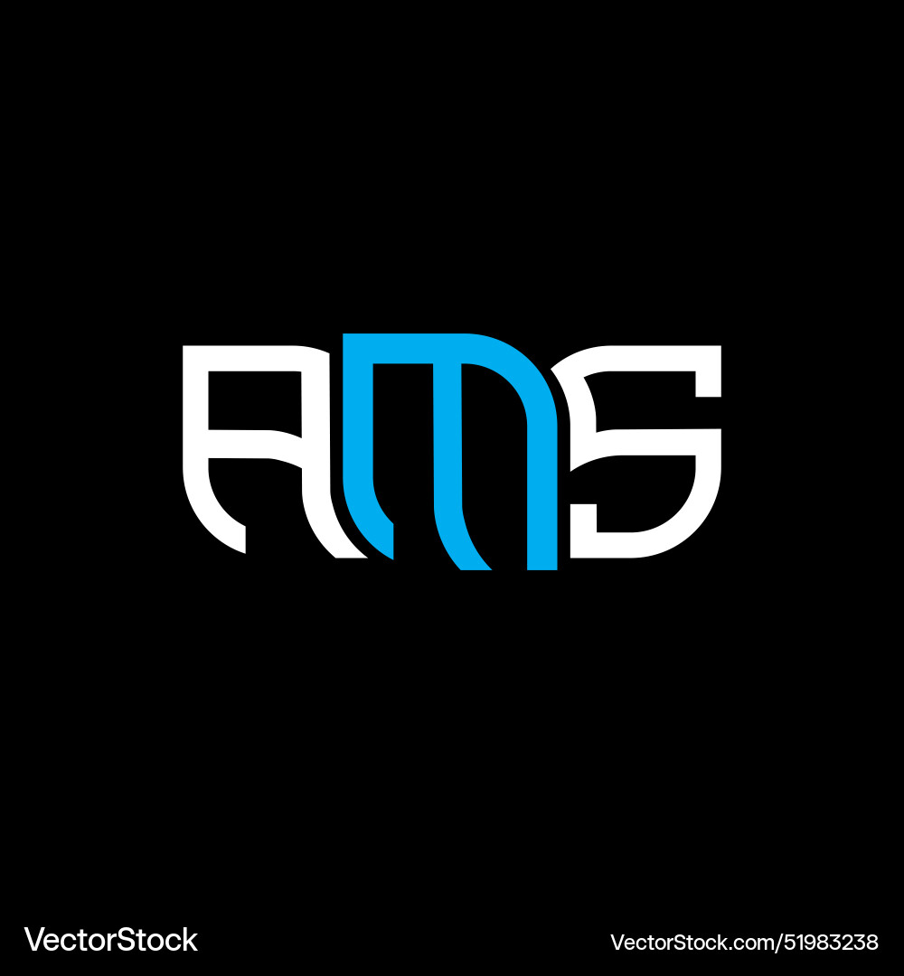 Ams logo design simple and modern Royalty Free Vector Image