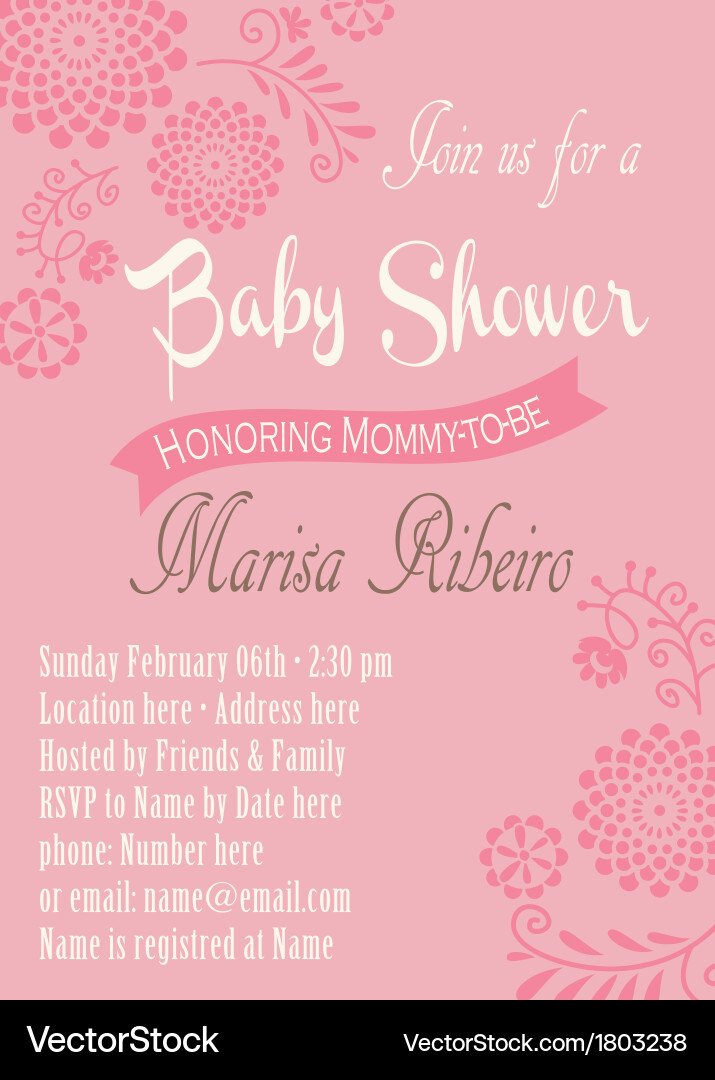 Baby-shower round-flowers Royalty Free Vector Image