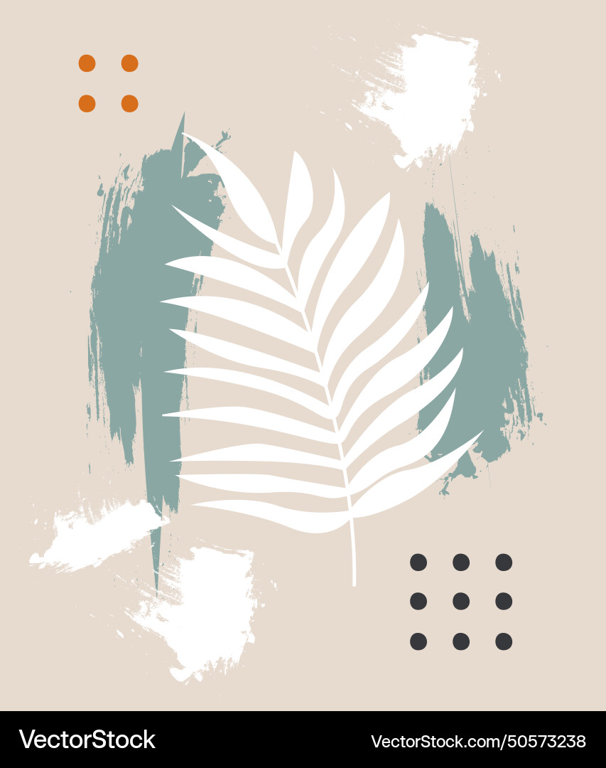 Card with leaf and grunge textures Royalty Free Vector Image