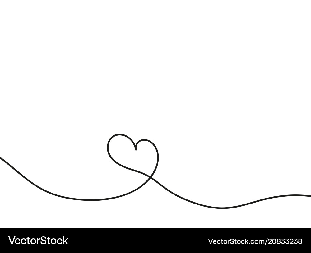 Continuous Heart Line Art Royalty Free Vector Image