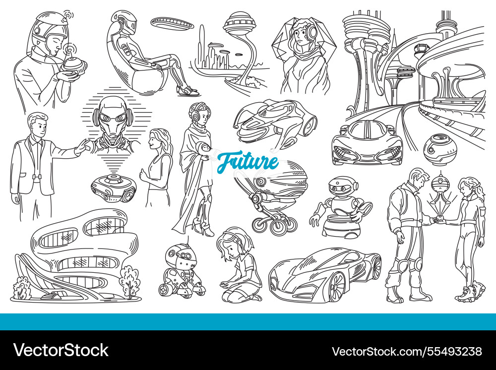 Futuristic technologies and innovations used Vector Image