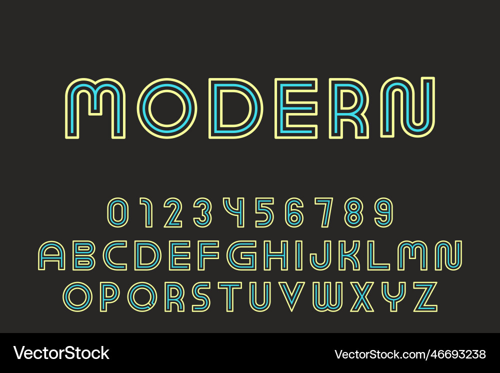 Modern creative stylish striped font - fashion Vector Image