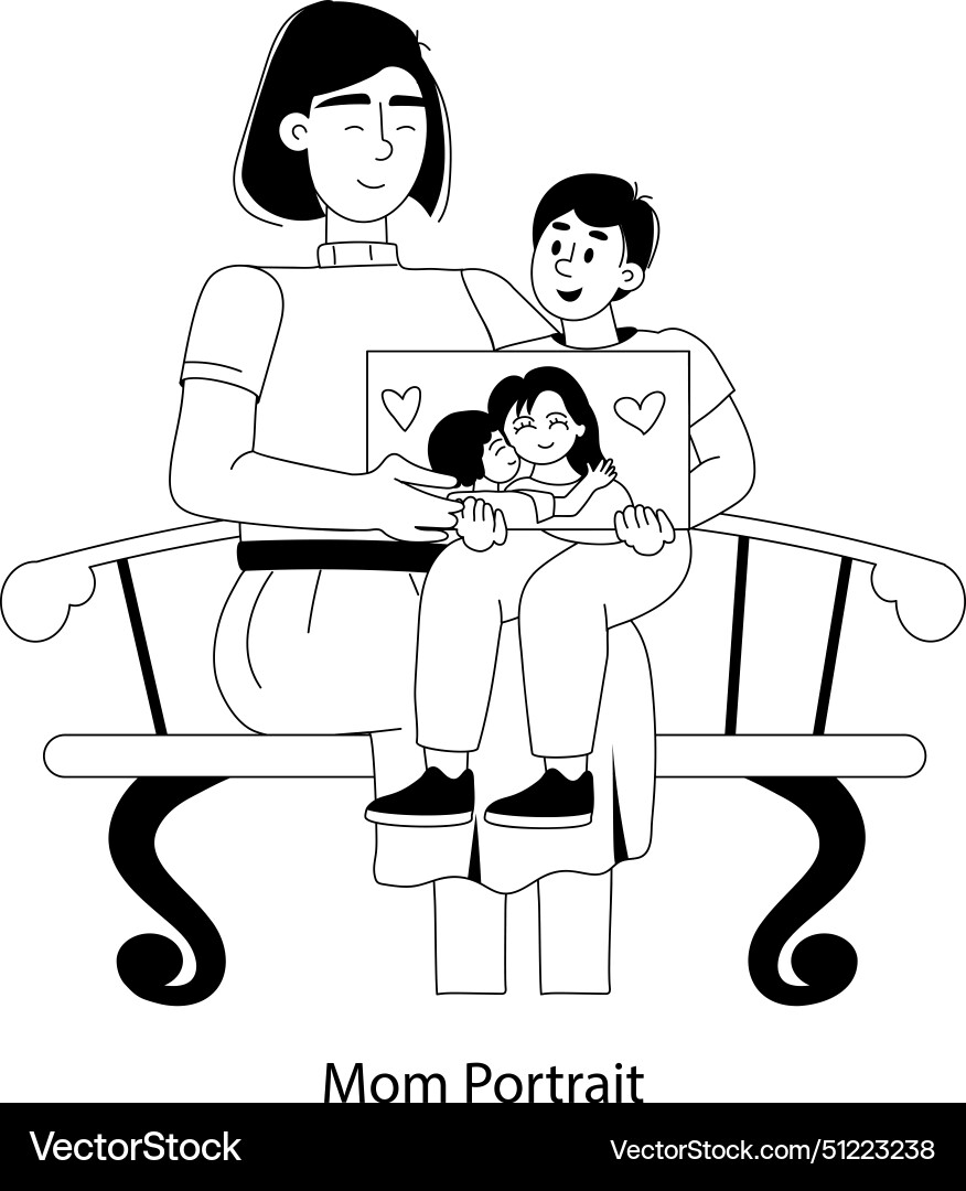 Mom portrait Royalty Free Vector Image - VectorStock