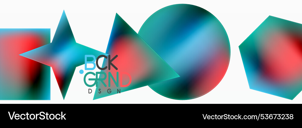 Neon color geometric shapes square triangle circle