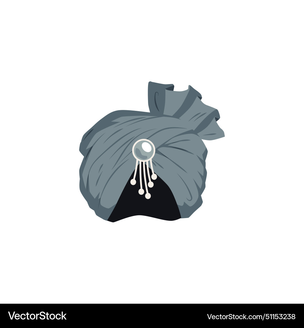 Of an oriental turban with a Royalty Free Vector Image