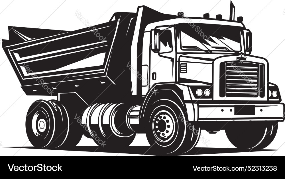 Streamlined symbolism dumper logo efficiency Vector Image