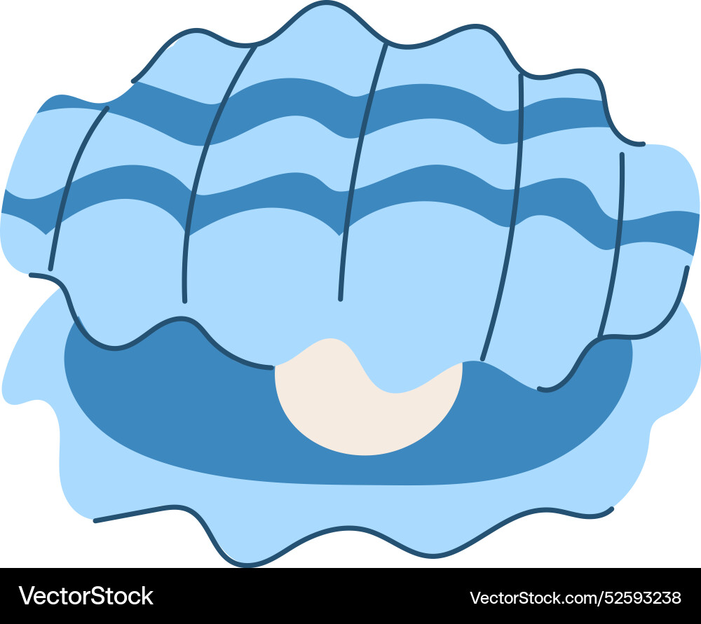 Summer shell pearl cartoon Royalty Free Vector Image