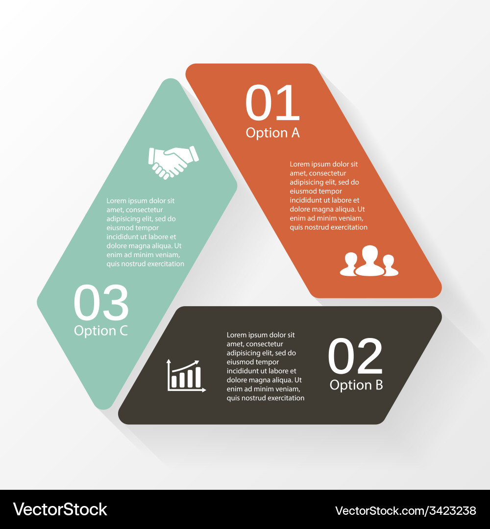 Three Step Diagram - Options & Strategy Vector Image