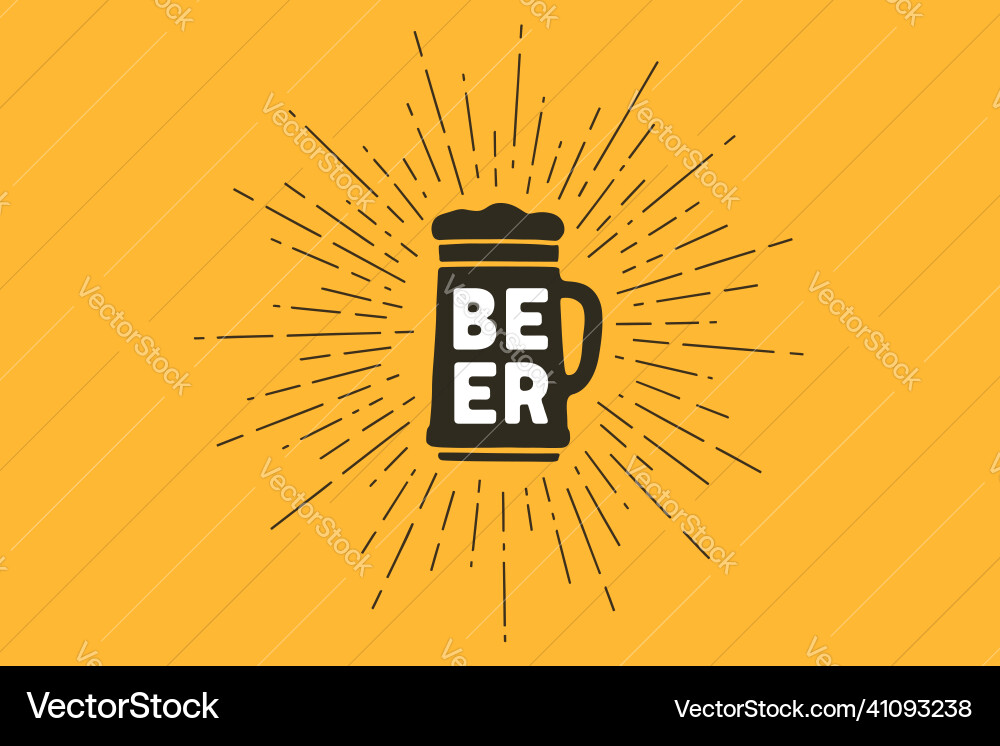 Vintage drawing for beer bar Royalty Free Vector Image