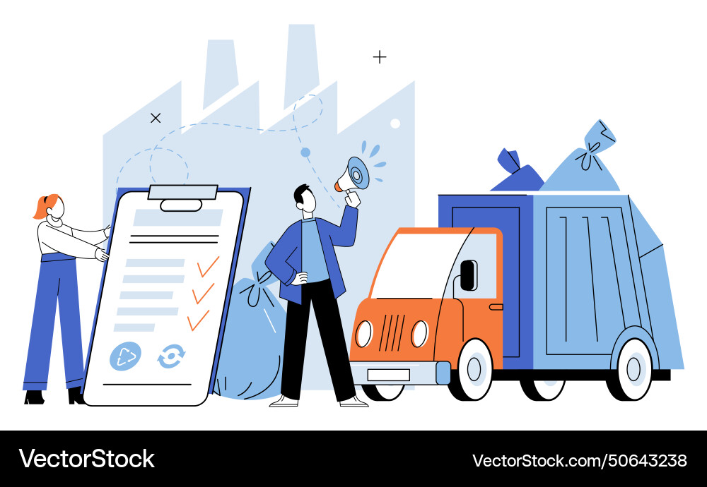 Waste management environmental protection relies Vector Image