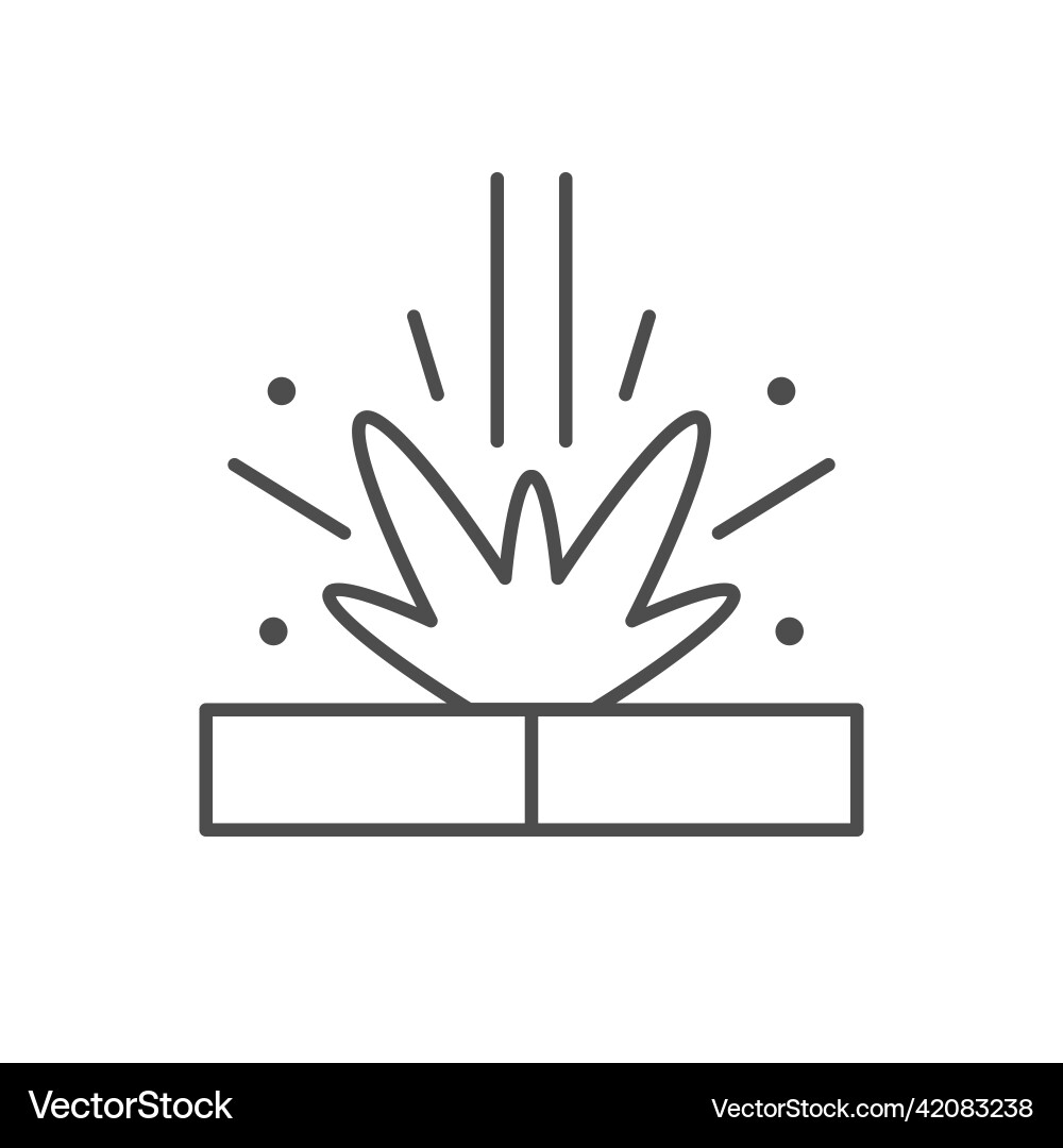 Welding process line outline icon Royalty Free Vector Image