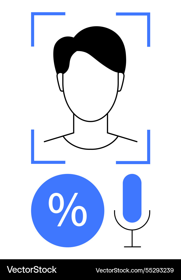Abstract representation of facial recognition Vector Image