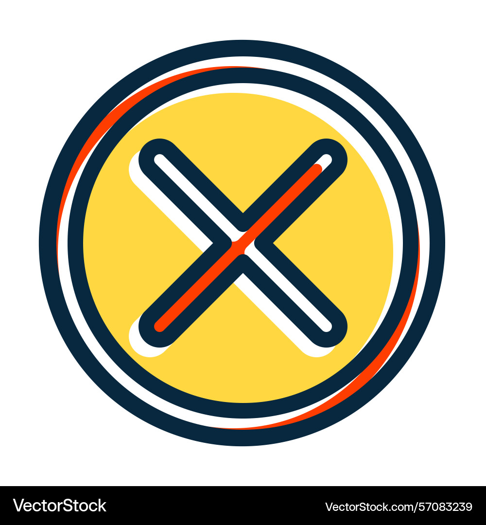 Avoid thick line filled dark colors icons Vector Image