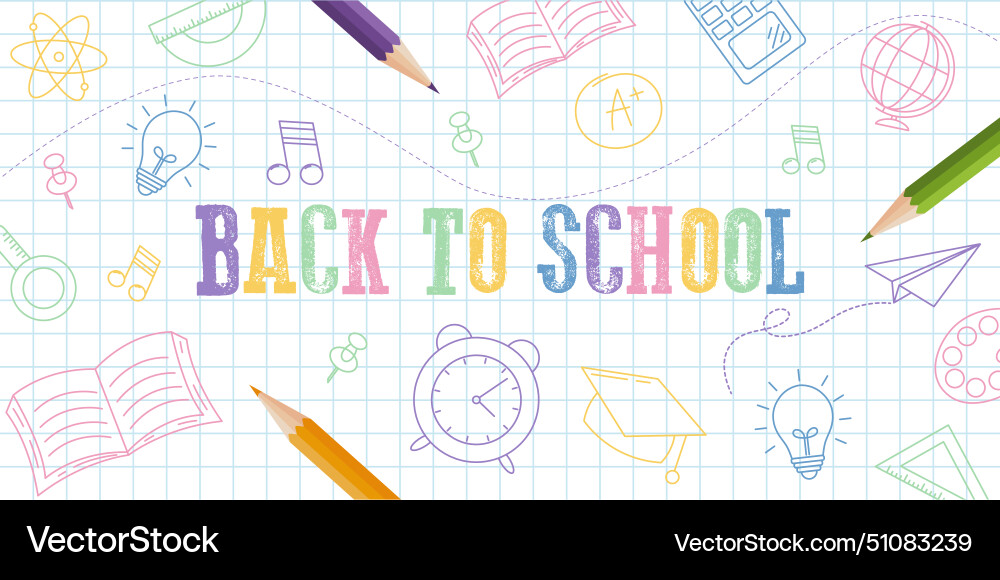 Back to school design template background Vector Image