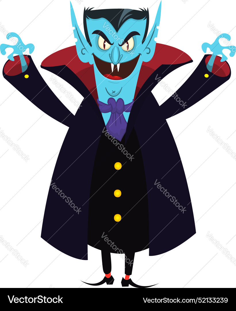 Cute cartoon vampire smiling isolated halloween Vector Image