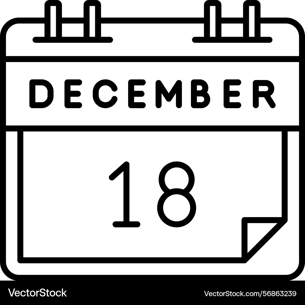 December 18 icon Royalty Free Vector Image - VectorStock