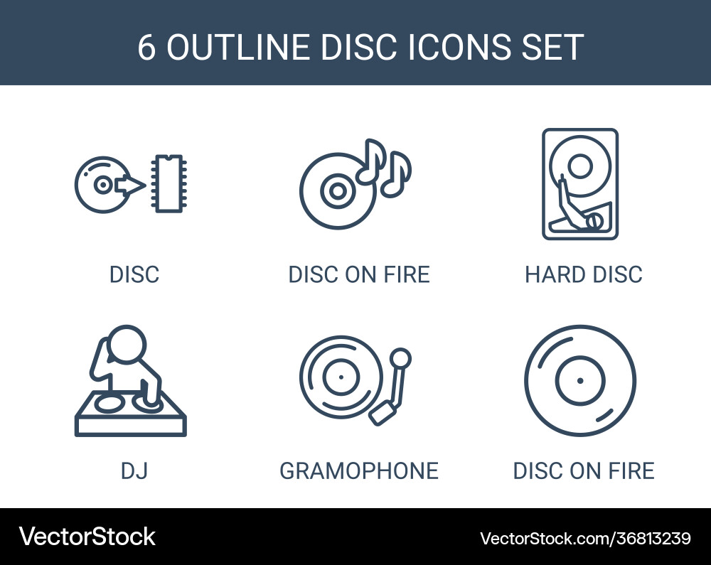 Disc icons Royalty Free Vector Image - VectorStock