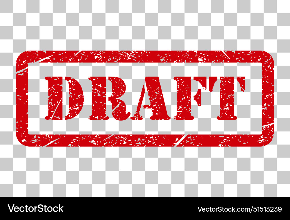 Draft stamp symbol label sticker sign button text Vector Image