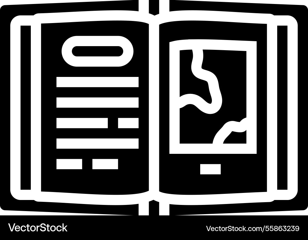 Expedition journal geographical discoveries glyph Vector Image