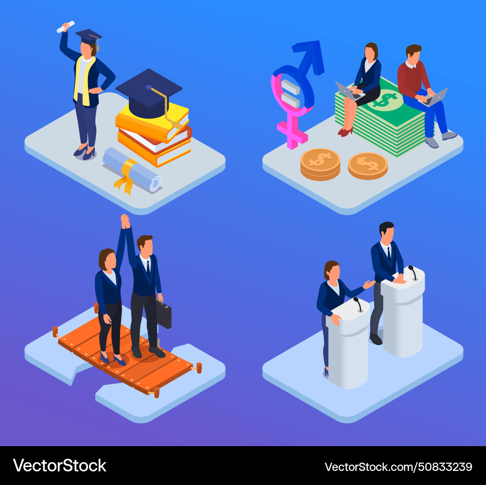 Gender equality design concept Royalty Free Vector Image