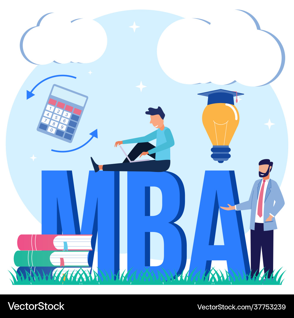 Graphic cartoon character mba Royalty Free Vector Image