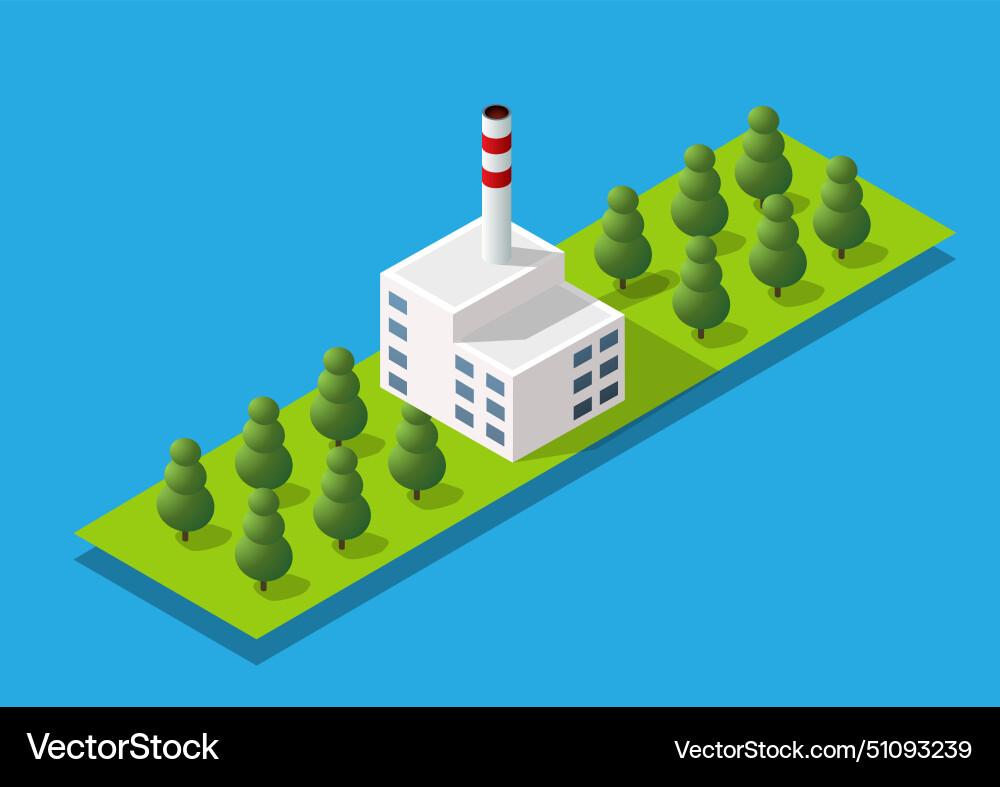 Industrial city building with construction cranes Vector Image