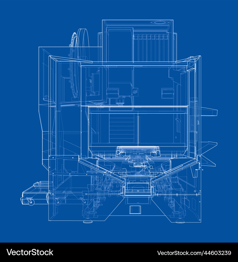 Metalworking cnc milling machine Royalty Free Vector Image