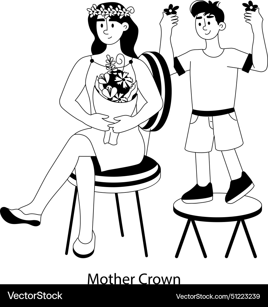 Mother crown Royalty Free Vector Image - VectorStock