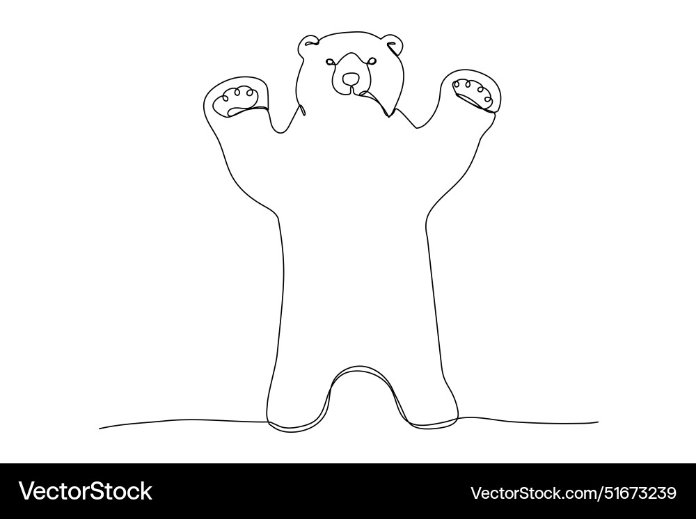 One line standing bear sketch outline Royalty Free Vector One line standing bear sketch outline Royalty Free Vector