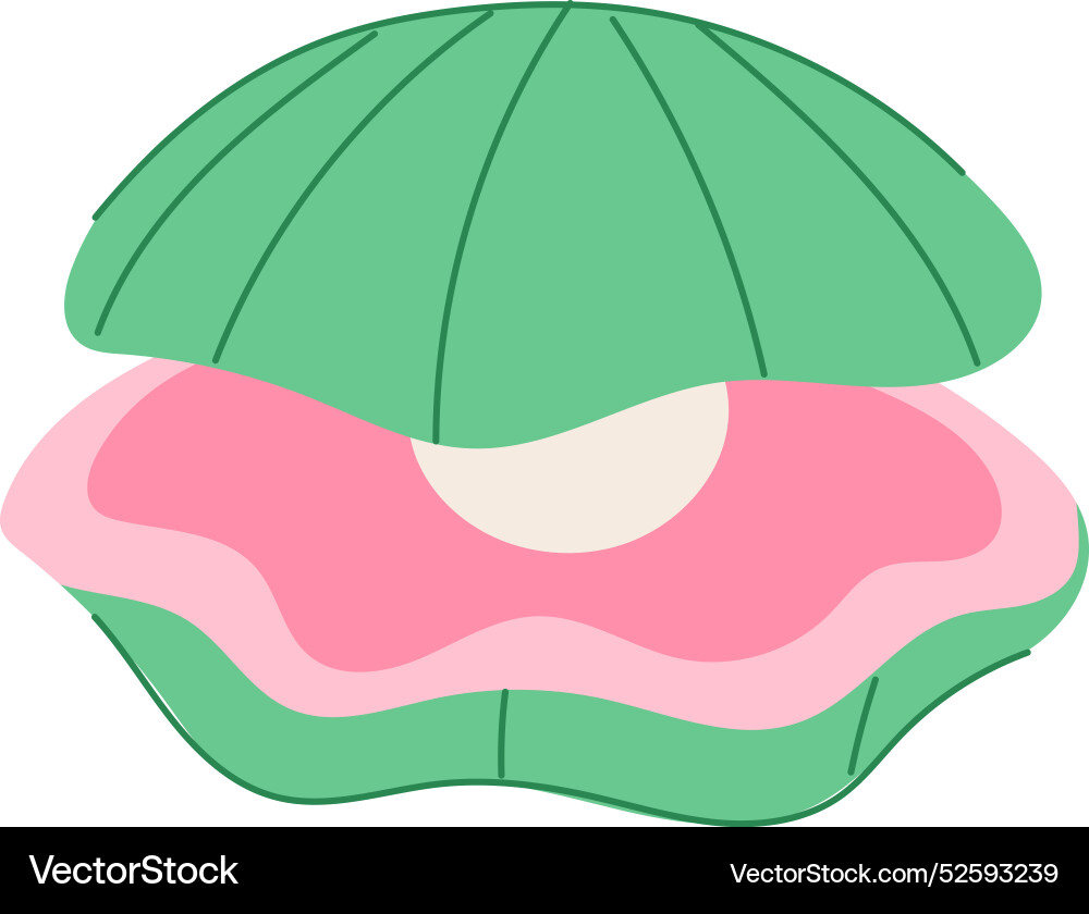 Perl shell pearl cartoon Royalty Free Vector Image