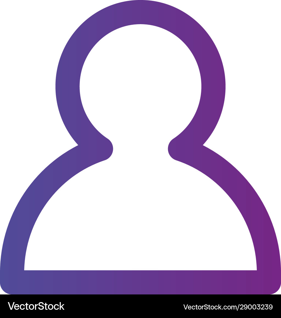 Purple User Icon - Linear Outline Royalty Free Vector Image