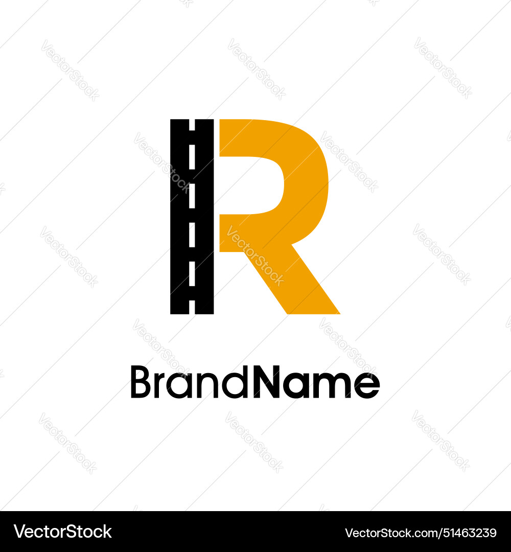 Simple minimalist initial r way logo Royalty Free Vector