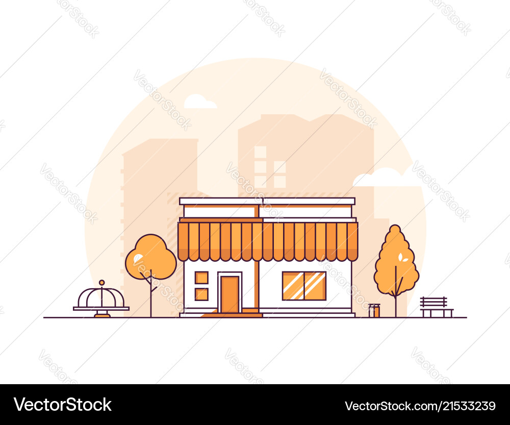 Small shop - modern thin line design style Vector Image