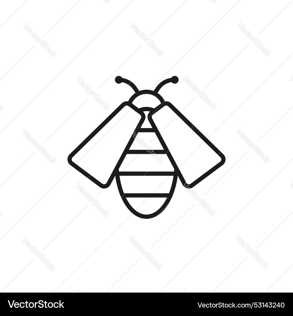 Bee icon symbol on white background Royalty Free Vector
