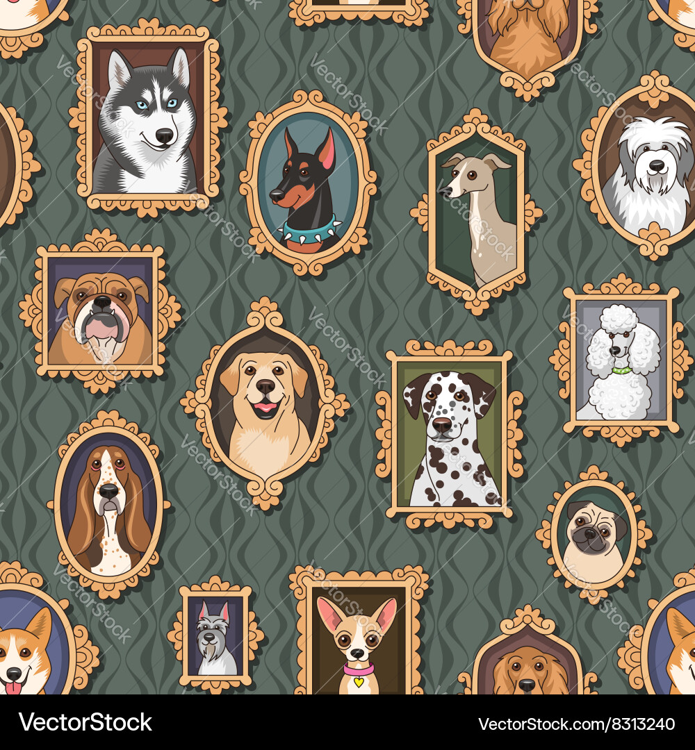 Dogs pattern Royalty Free Vector Image - VectorStock