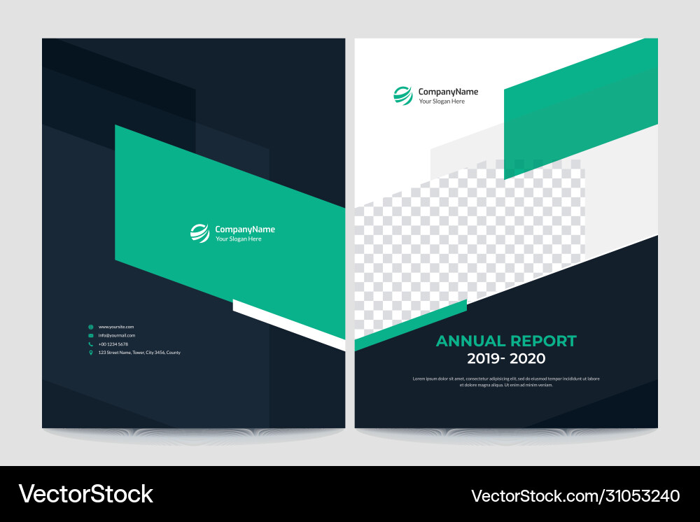 Front and back annual report cover design Vector Image