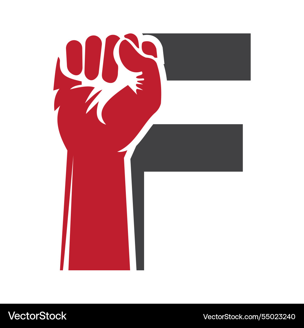 Initial letter f hand logo concept for happy Vector Image