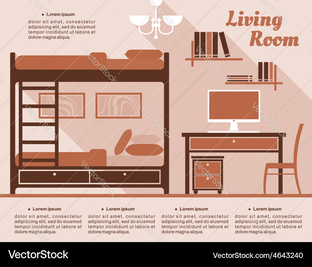Modern Living Room Decor Royalty Free Vector Image