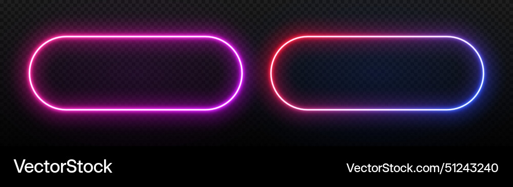 Neon rectangle frame led border light Royalty Free Vector