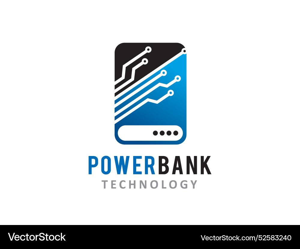 Power bank logo symbol or icon template Royalty Free Vector