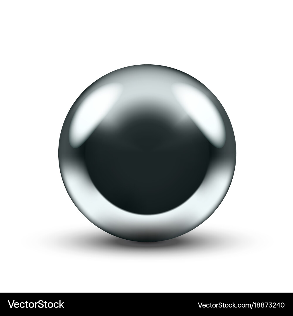 Realistic 3d chrome ball isolated on white Vector Image