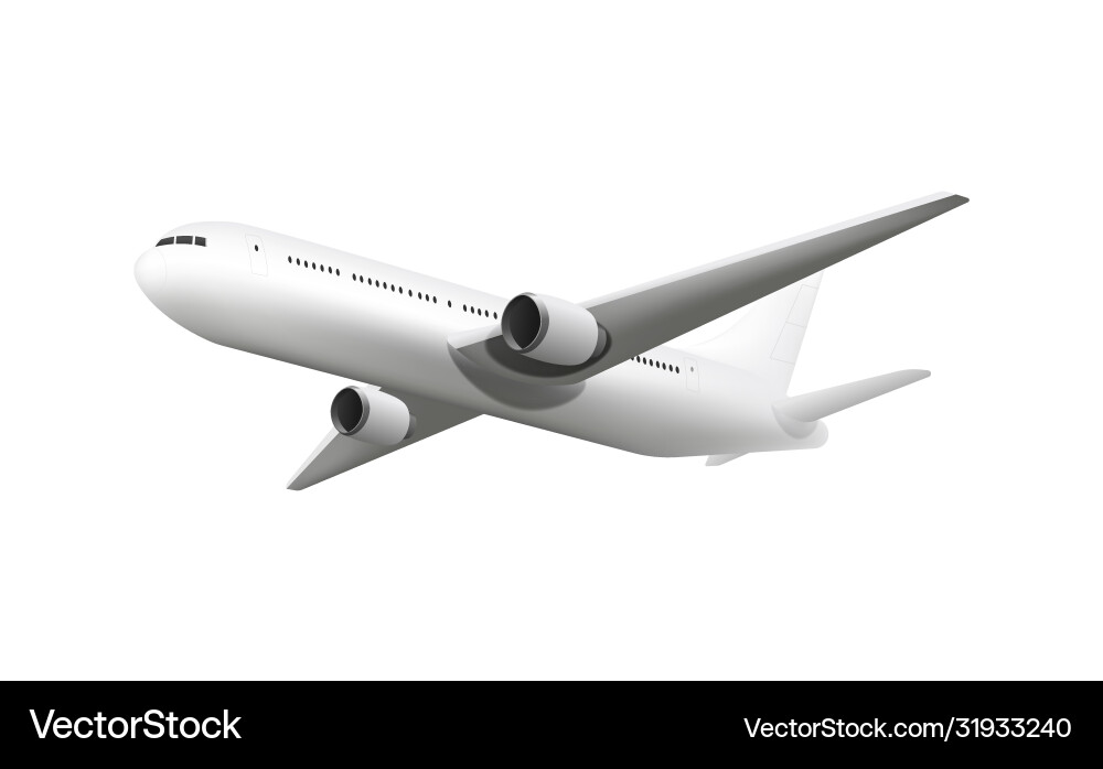 Realistic airplane flying overhead jet aircraft Vector Image
