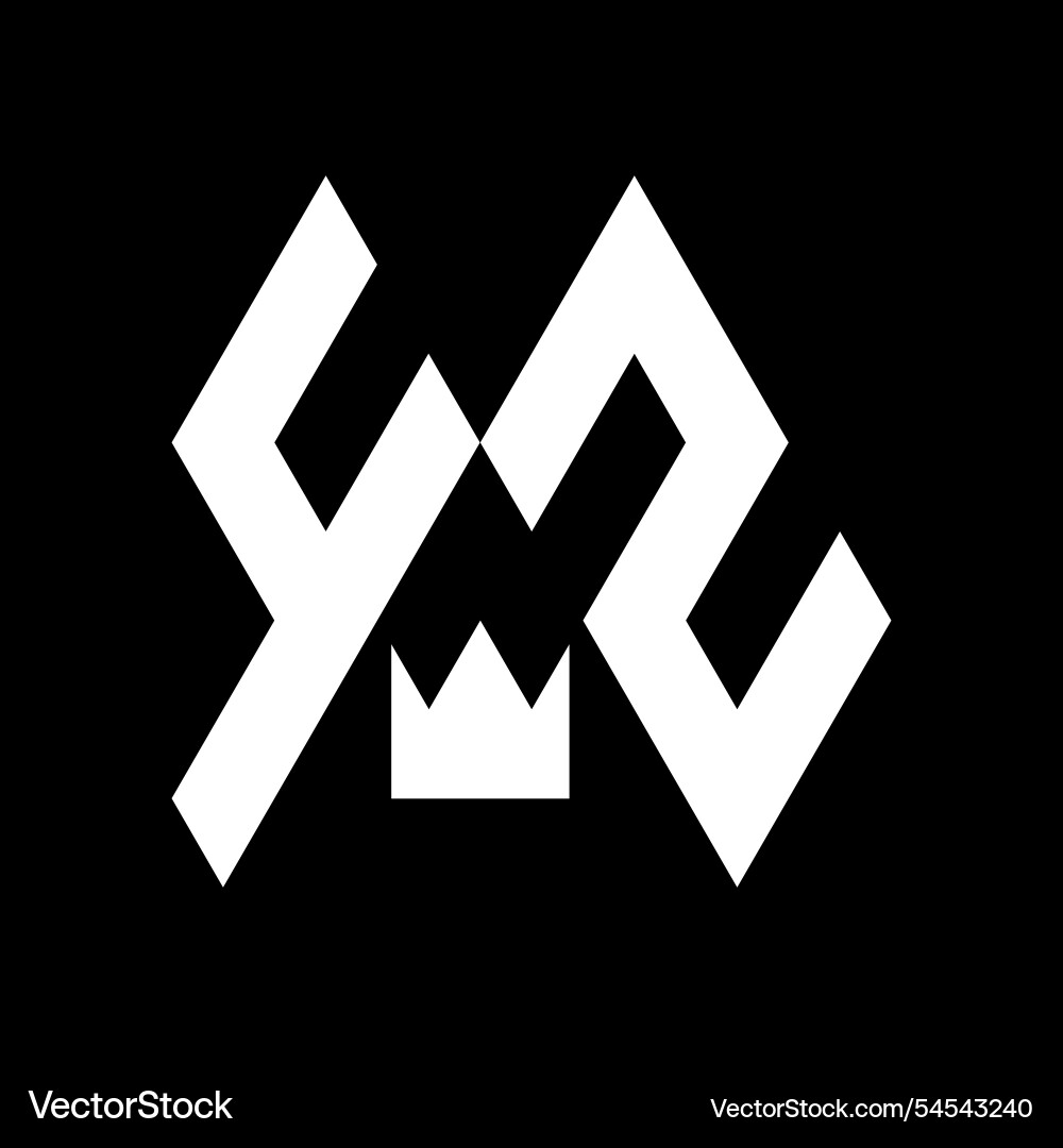 Stylish yz letter logo with clean minimalist Vector Image