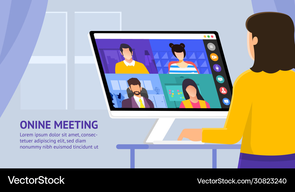 Video conference 25 Royalty Free Vector Image - VectorStock