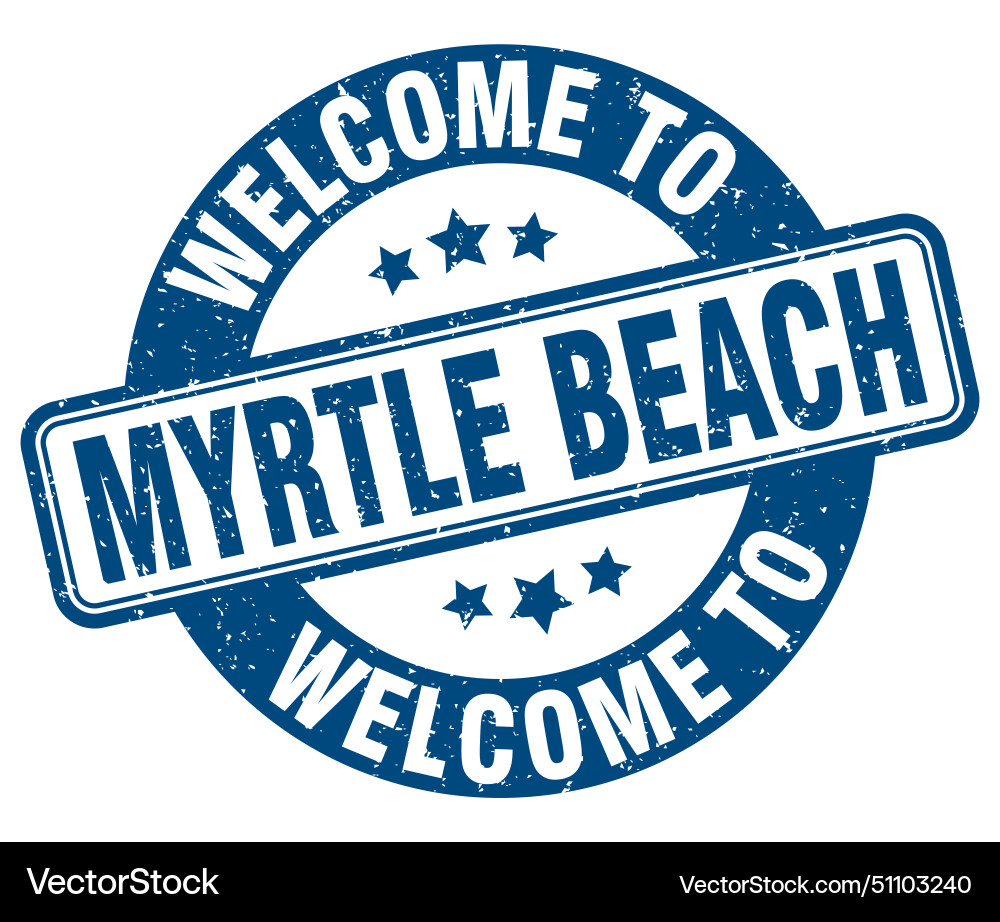 Welcome to myrtle beach stamp round Royalty Free Vector