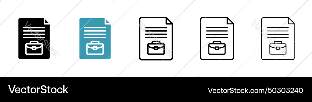 Work history icon set employment resume Royalty Free Vector