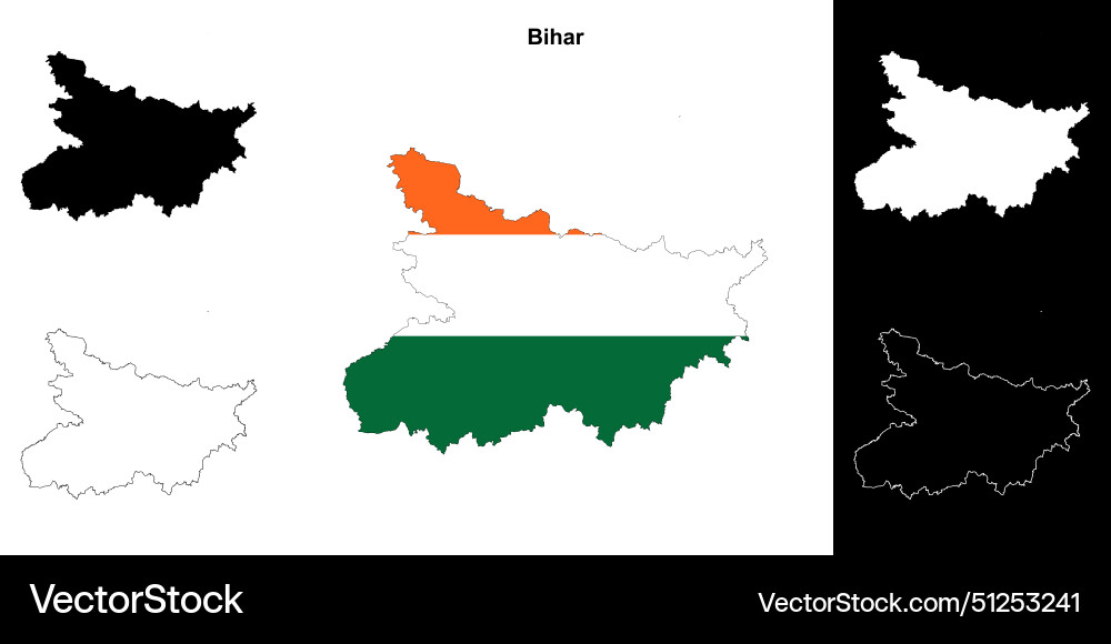 Bihar outline map Royalty Free Vector Image - VectorStock